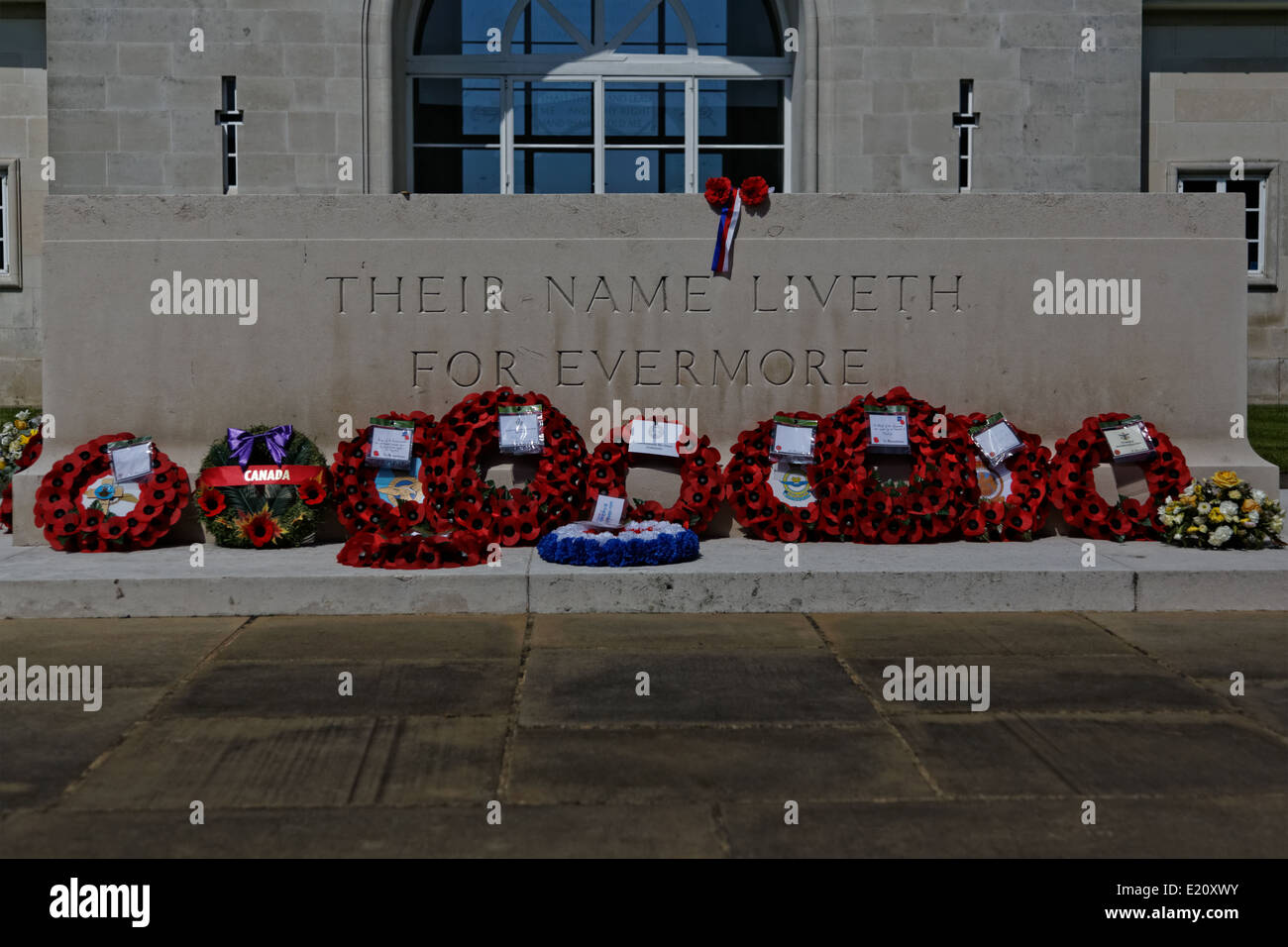 Commonwealth Air Forces Memorial Remembrance Stone with wreaths ...