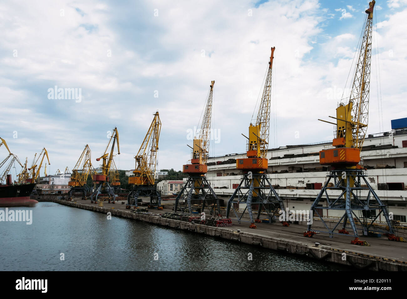Ship in seaport Stock Photo - Alamy