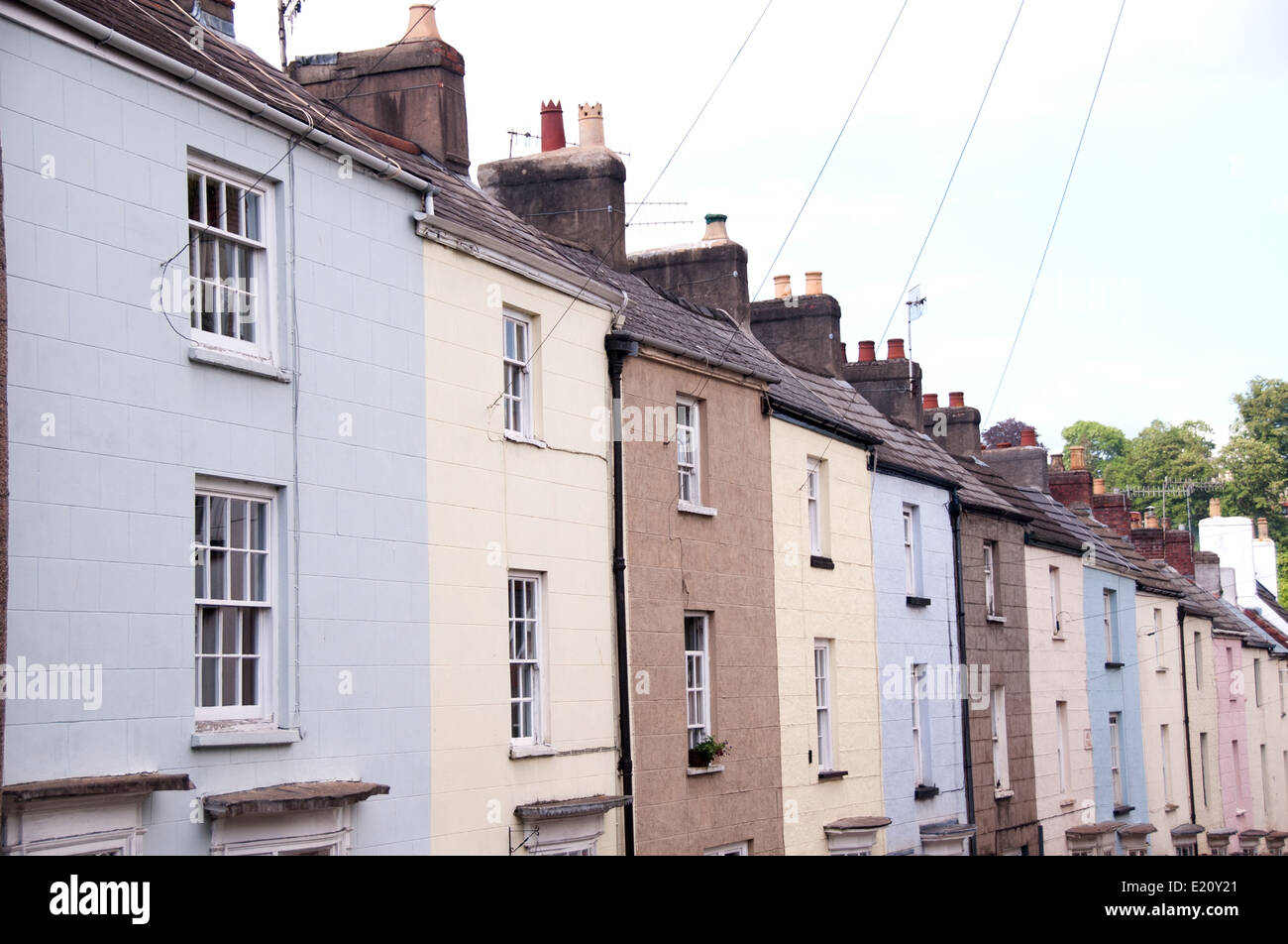 Row of colourful terrace houses Stock Photo - Alamy