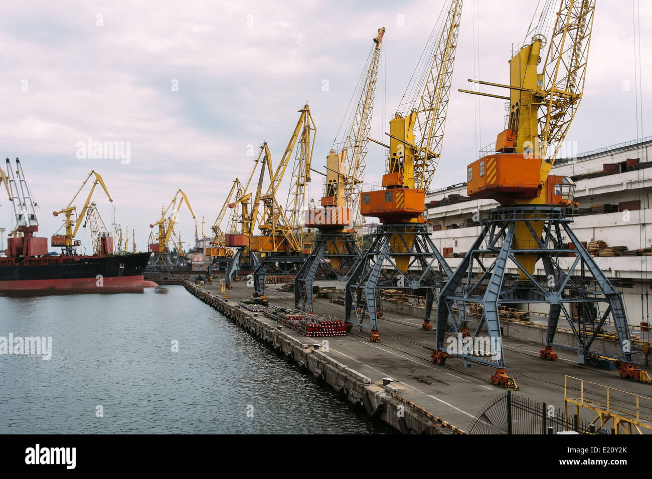 Ship in seaport Stock Photo - Alamy