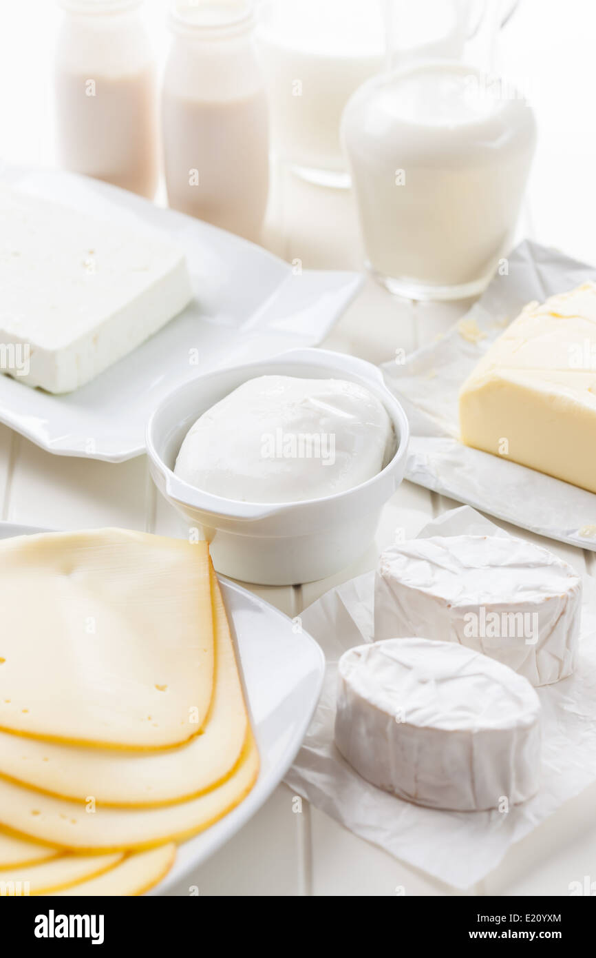 Assortment of dairy products Stock Photo - Alamy