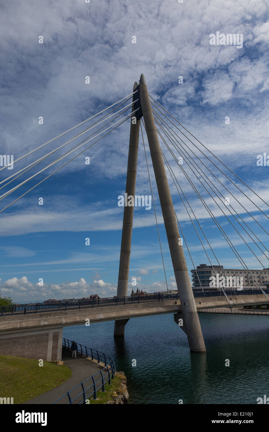 The Marine Way Road Suspension Bridge at Southport Merseyside England ...