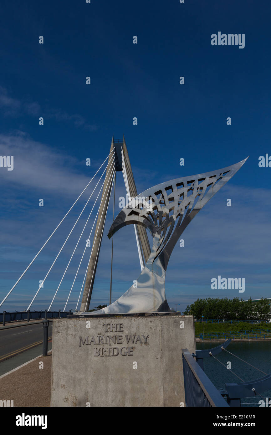 The Marine Way Road Suspension Bridge at Southport Merseyside England ...
