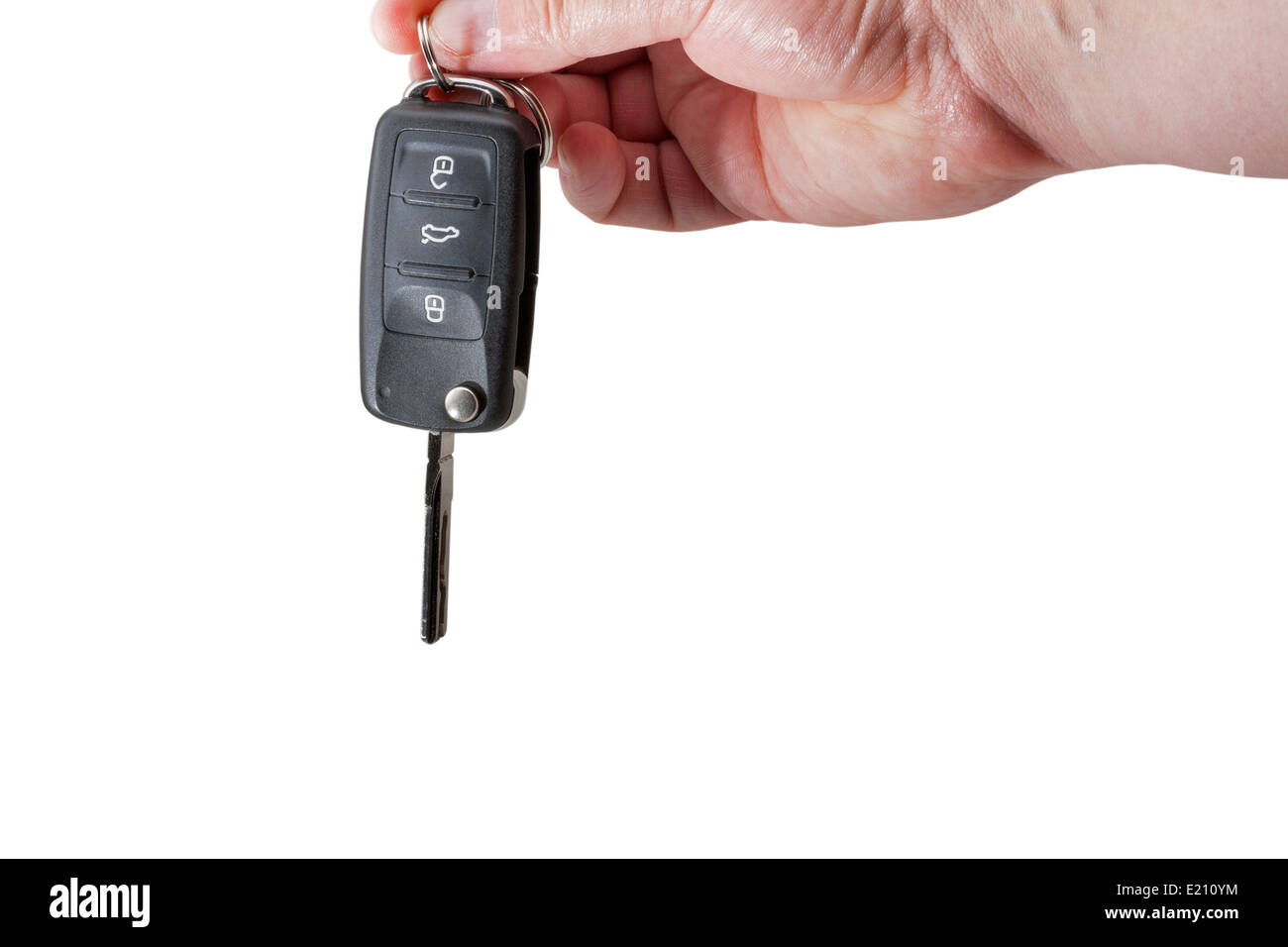 hand holding car keys isolated on white Stock Photo - Alamy