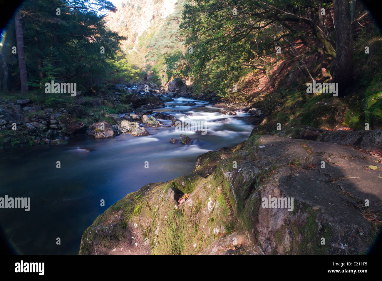 River Glaslyn running through alpine style valley. Beddgelert ...