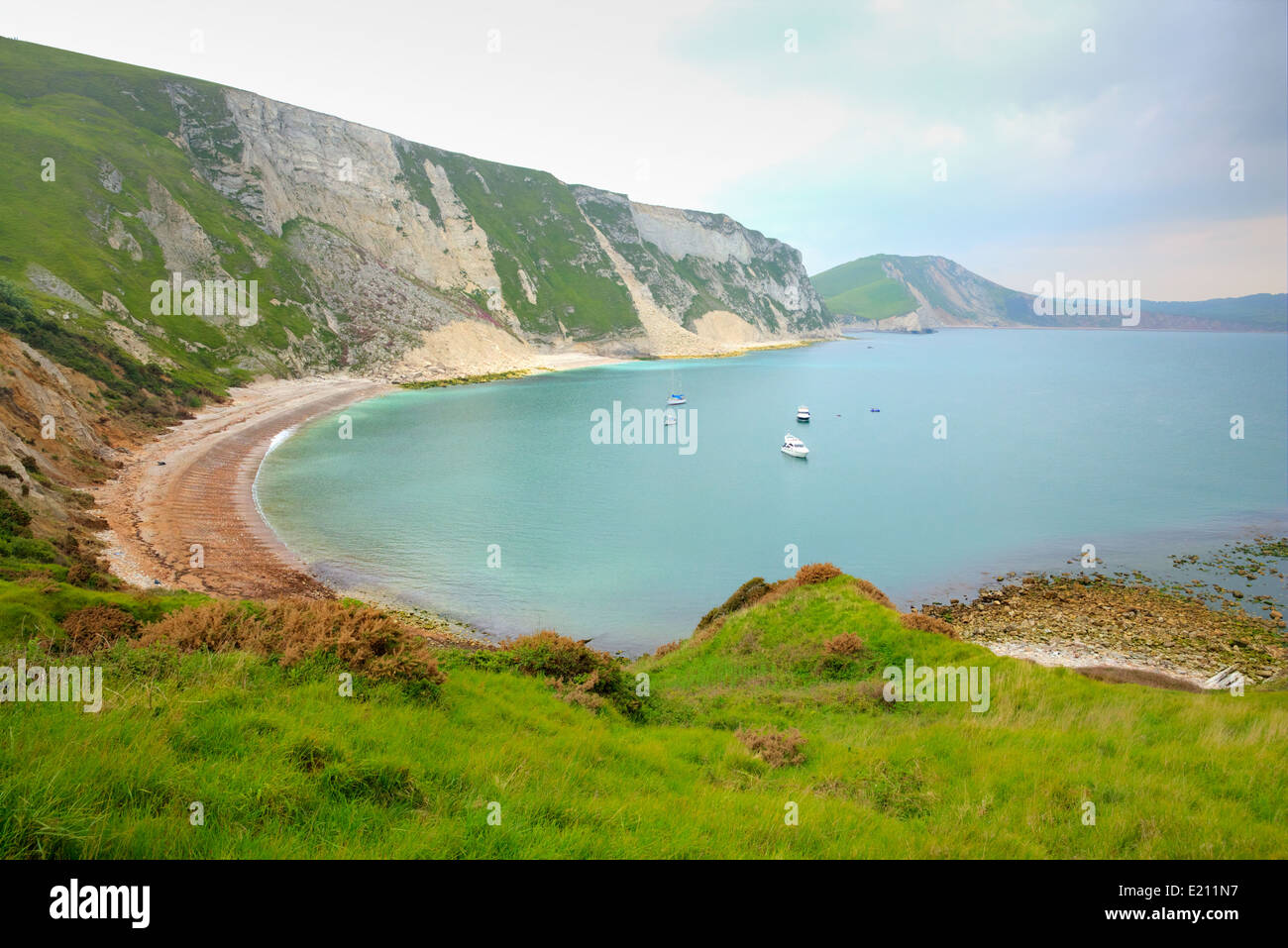 Mupe Bay shingle beach east of Lulworth Cove Dorset England and is part ...