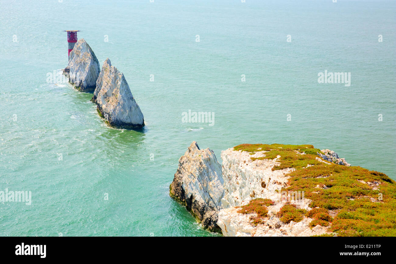 The Needles chalk stacks and lighthouse tourist attraction landmark ...