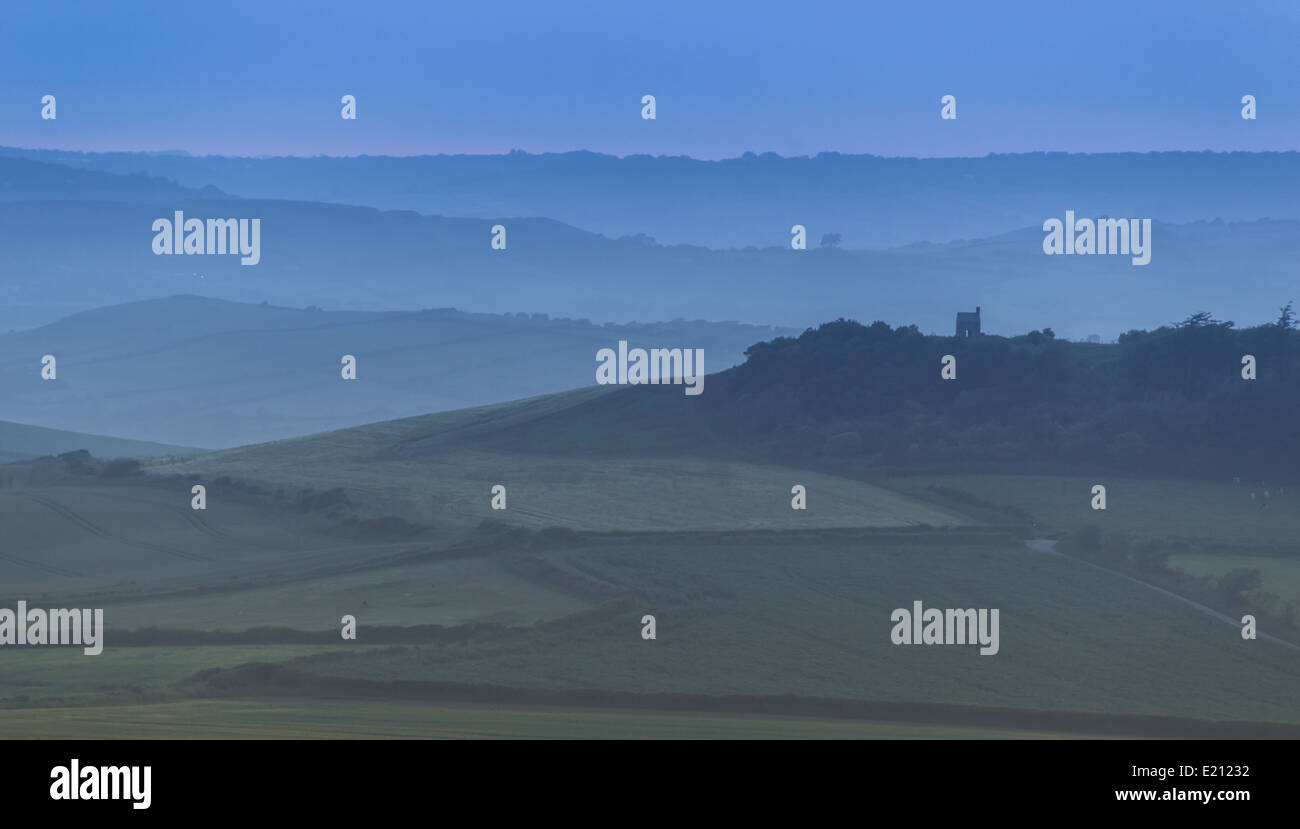 Blue haze after sunset, South England Stock Photo - Alamy
