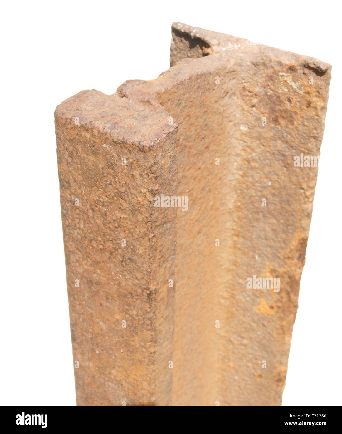 rusty rail brown isolated on white background Stock Photo - Alamy