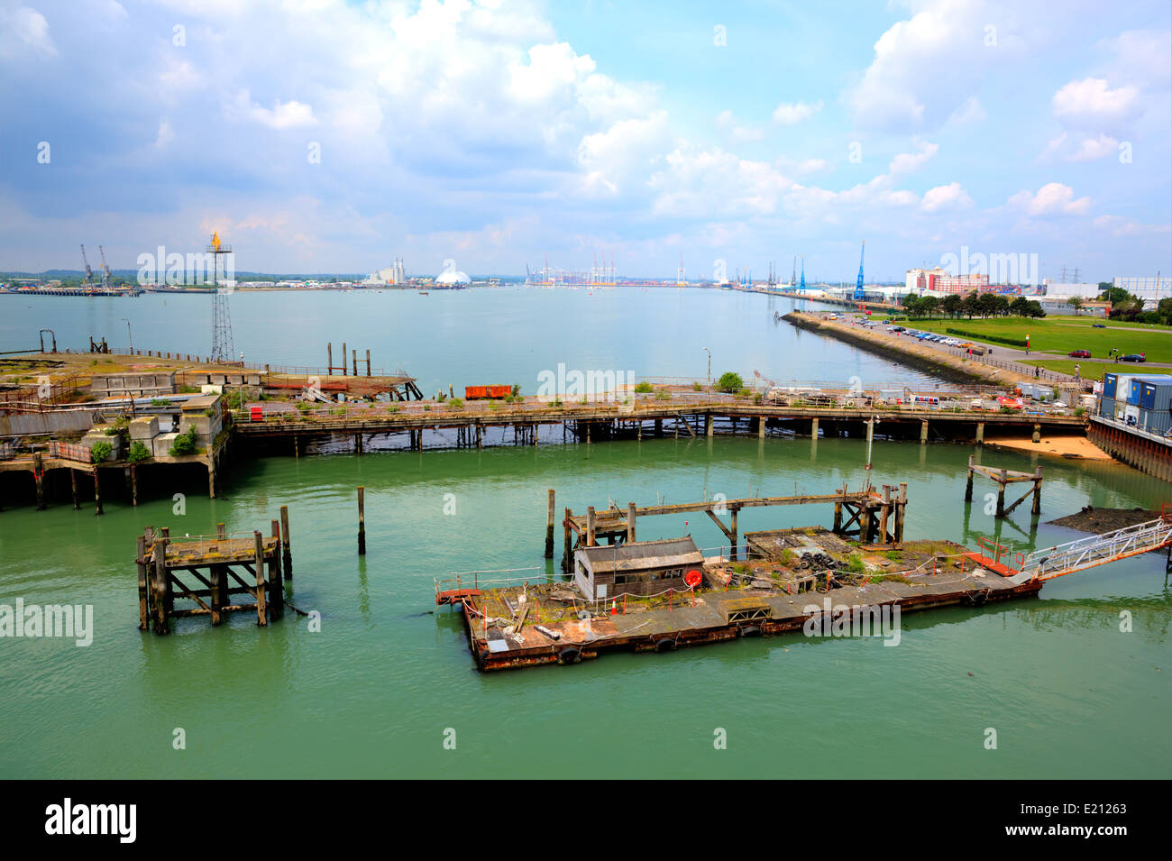 View of Southampton Docks from the isle of Wight ferry Stock Photo - Alamy