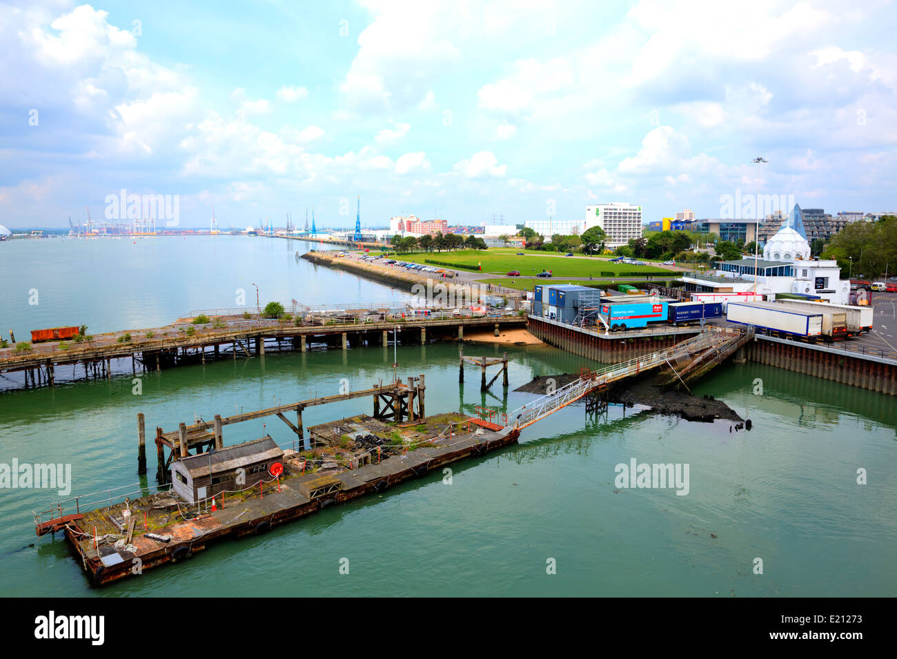 View of Southampton Docks from the isle of Wight ferry Stock Photo - Alamy