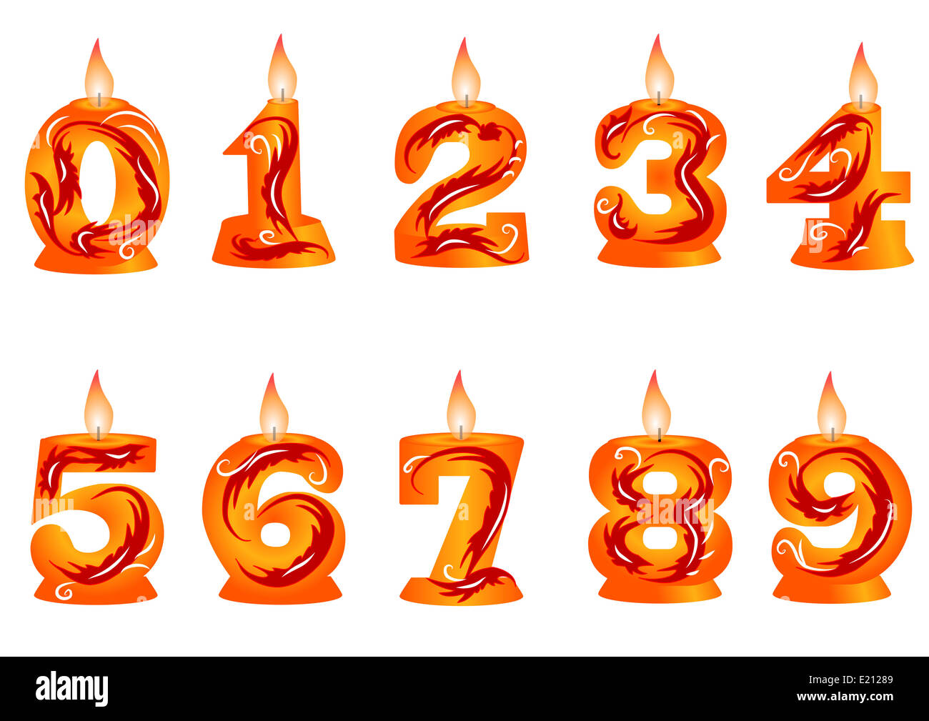 birthday candle as numbers Stock Photo - Alamy