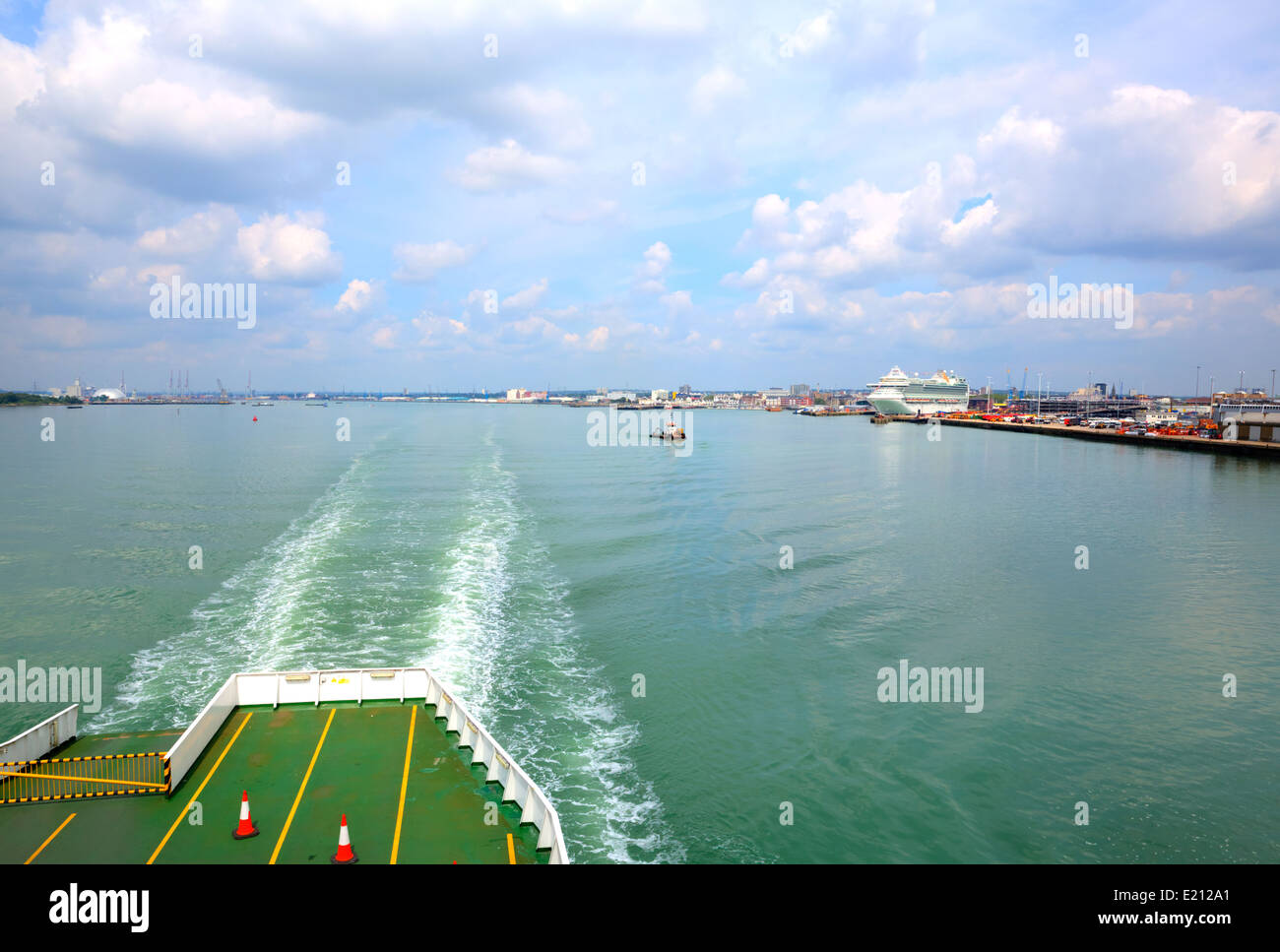 Southampton port from the ferry with view of docks England UK Stock ...