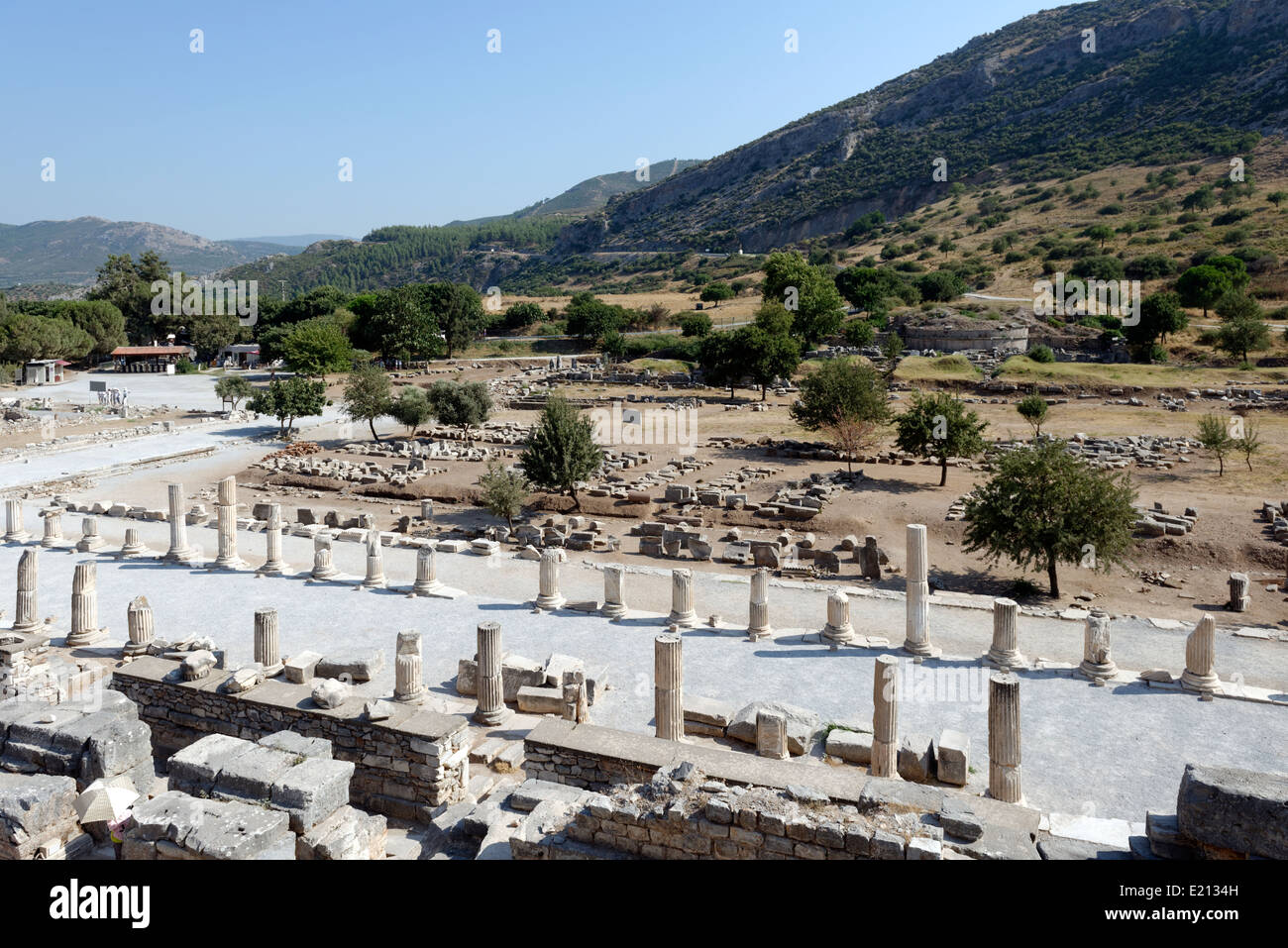 The Basilica Stoa ruins, built in the 1st century AD during the reign ...
