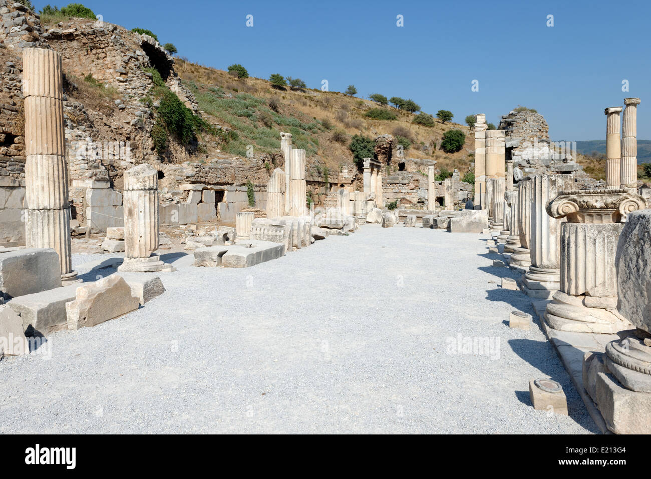 The Basilica Stoa ruins, built in the 1st century AD during the reign ...