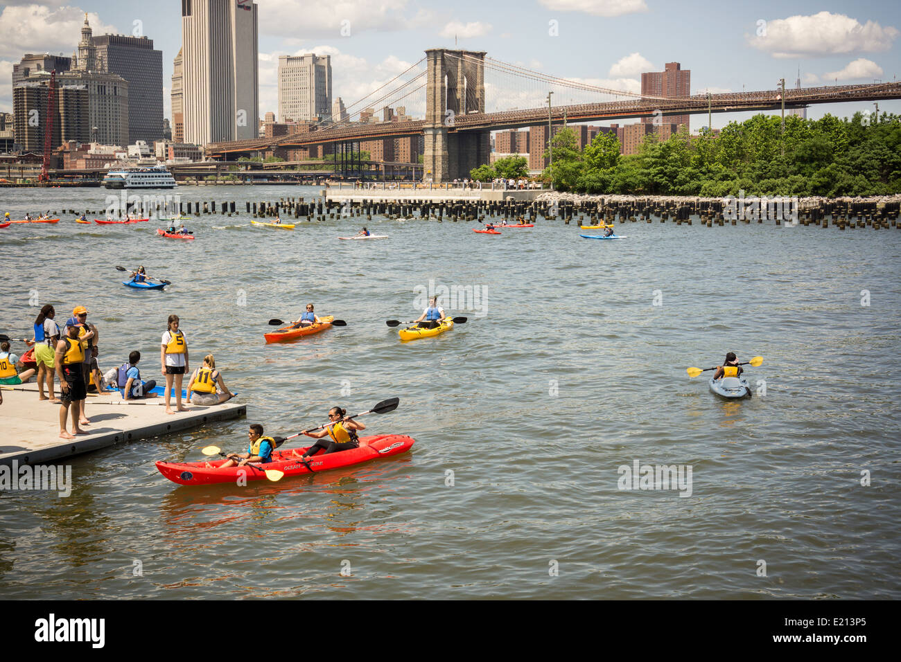 Parkgoers partake in the use of free kayaks on a warm weekend in ...