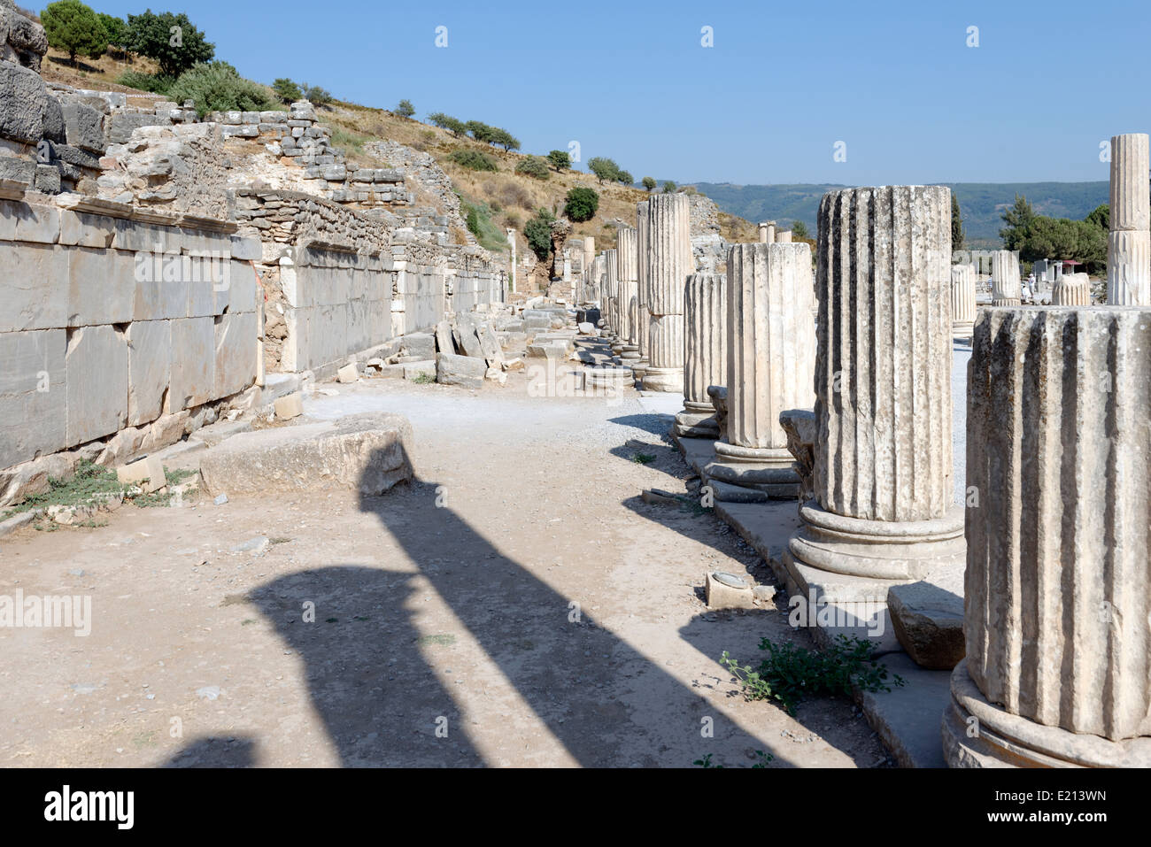 The Basilica Stoa ruins, built in the 1st century AD during the reign ...