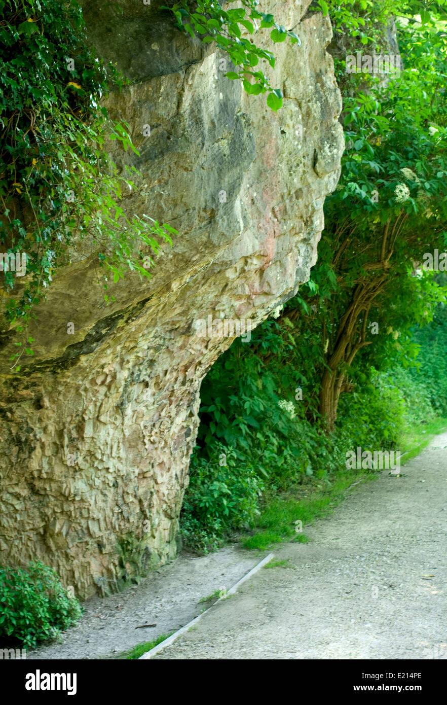 Limestone Rock formation at Creswell Crags in Derbyshire Stock Photo ...