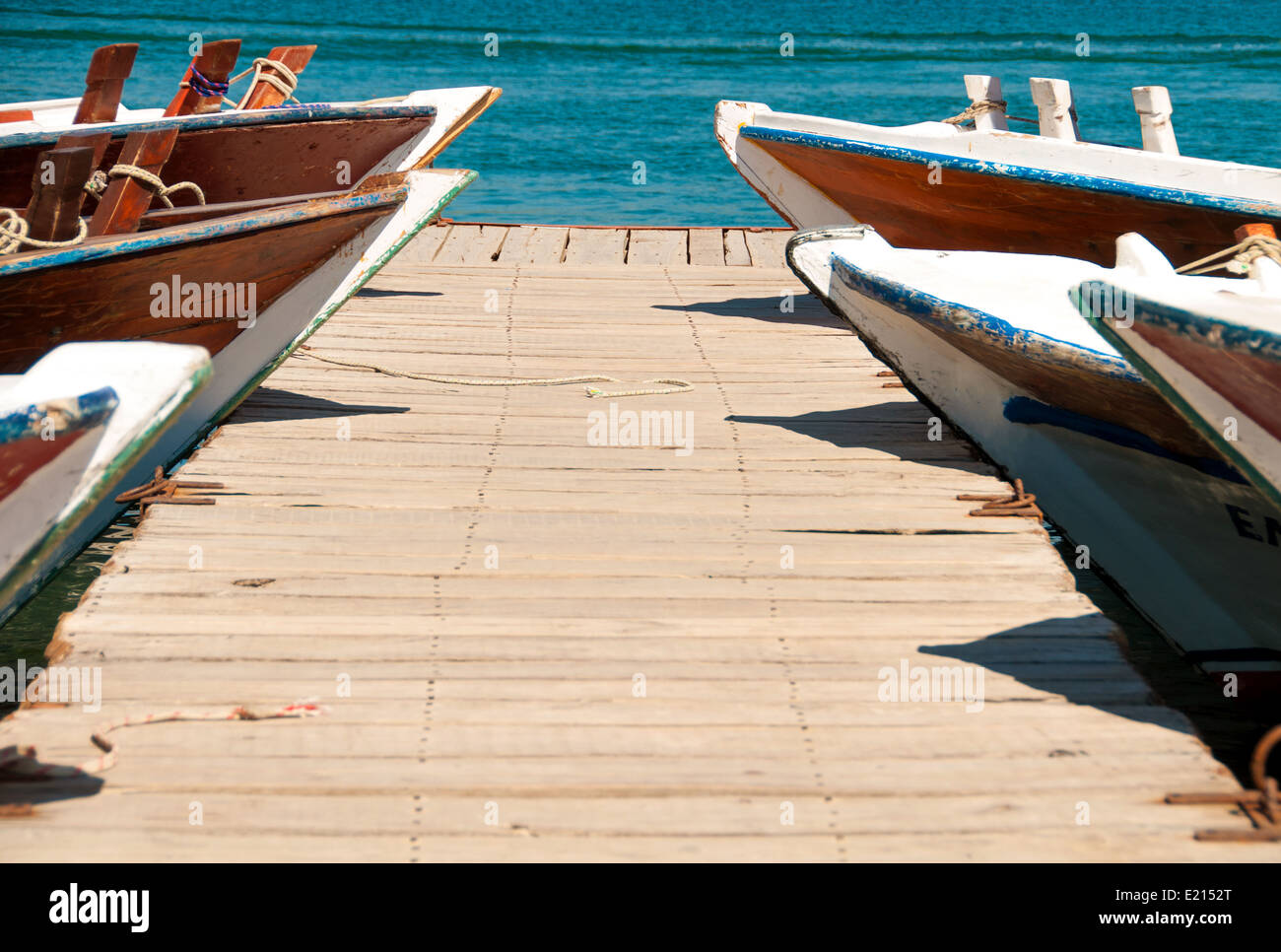 Boat dock, wooden landing stage Stock Photo - Alamy