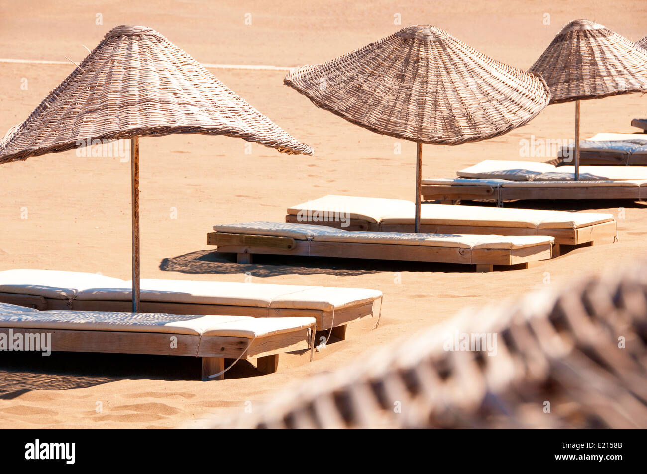 Sun umbrella sunbeds on hi-res stock photography and images - Alamy