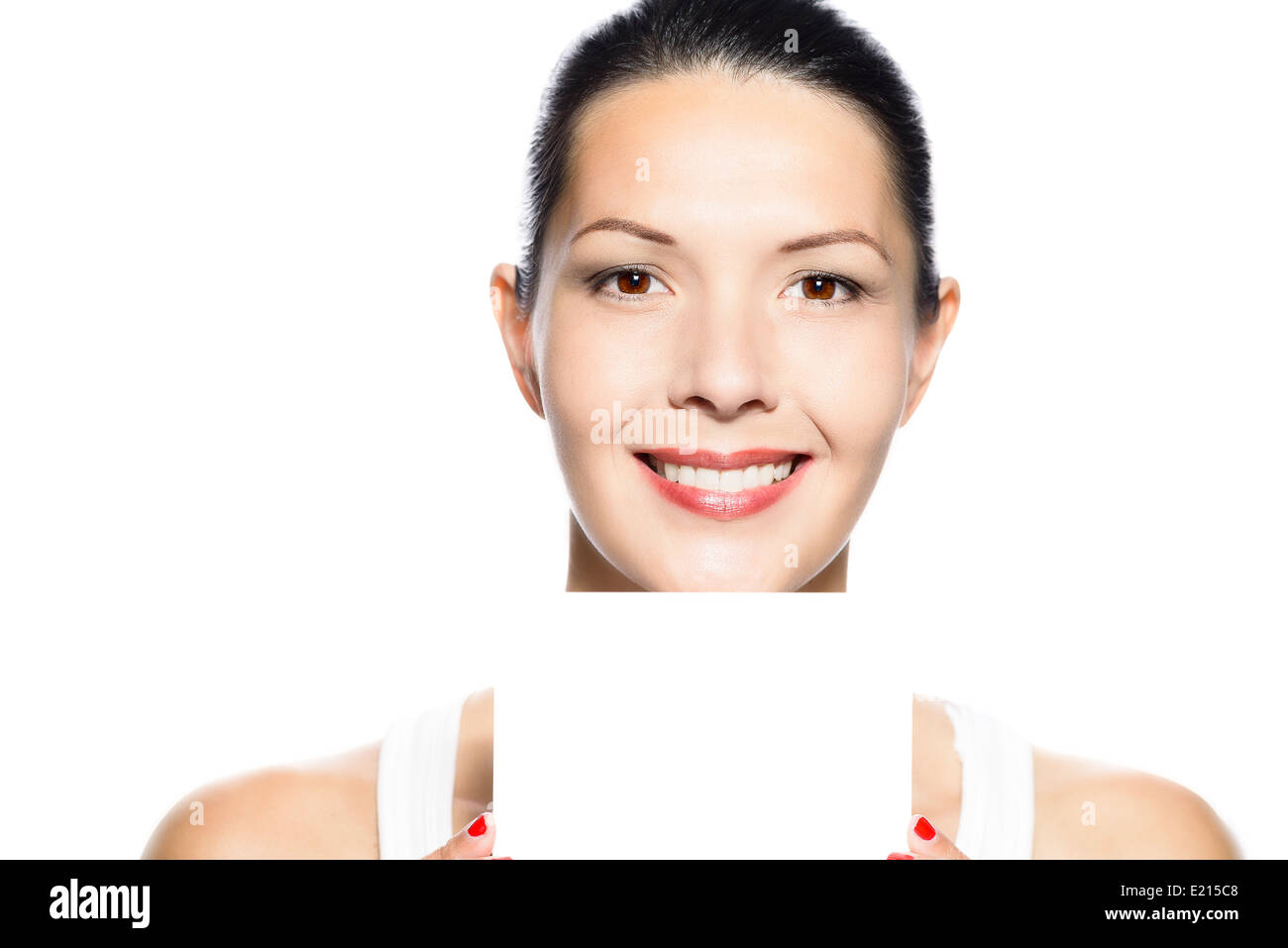 Beautiful woman white card hi-res stock photography and images - Alamy