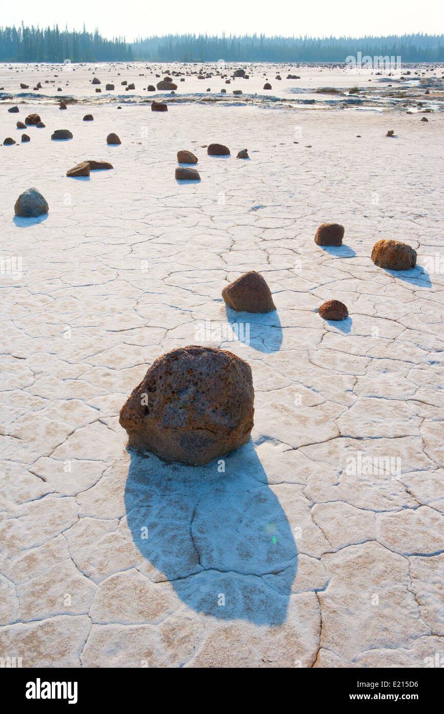 Rocks on the salt plains of Grosbeak Lake, Northern Alberta Stock Photo ...