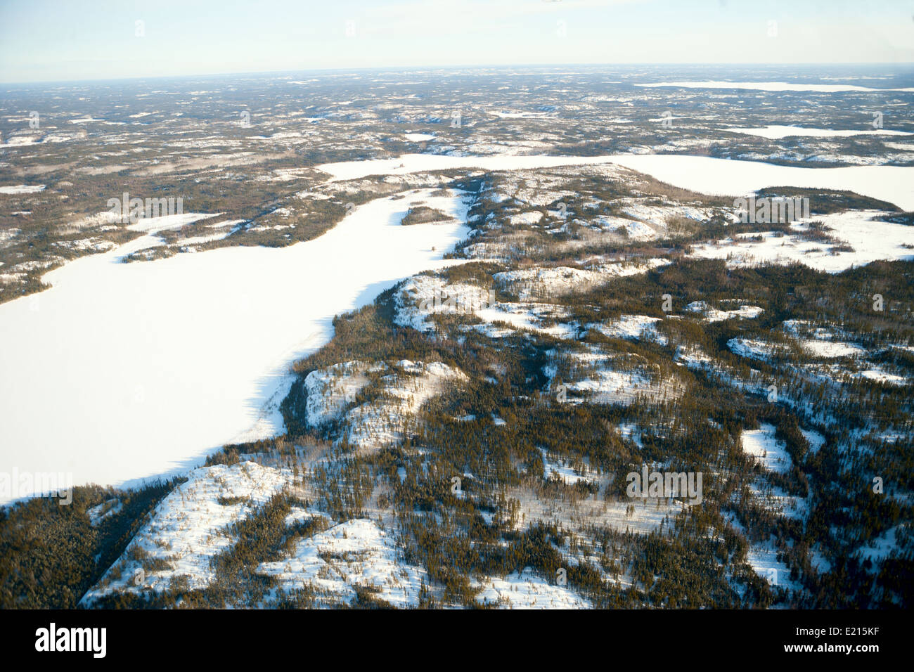Frozen Northern Canadian lakes in the wilderness Stock Photo - Alamy