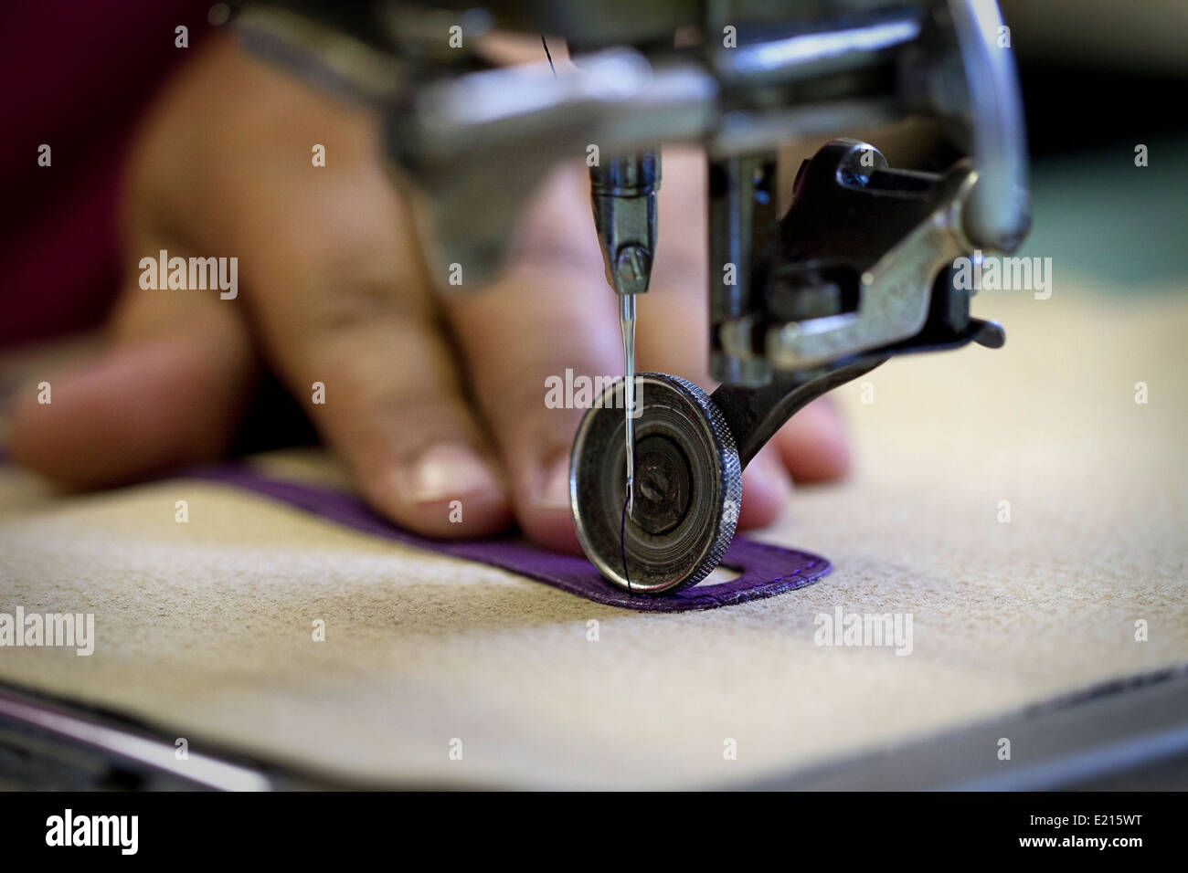Sewing leather with machine hi-res stock photography and images - Alamy