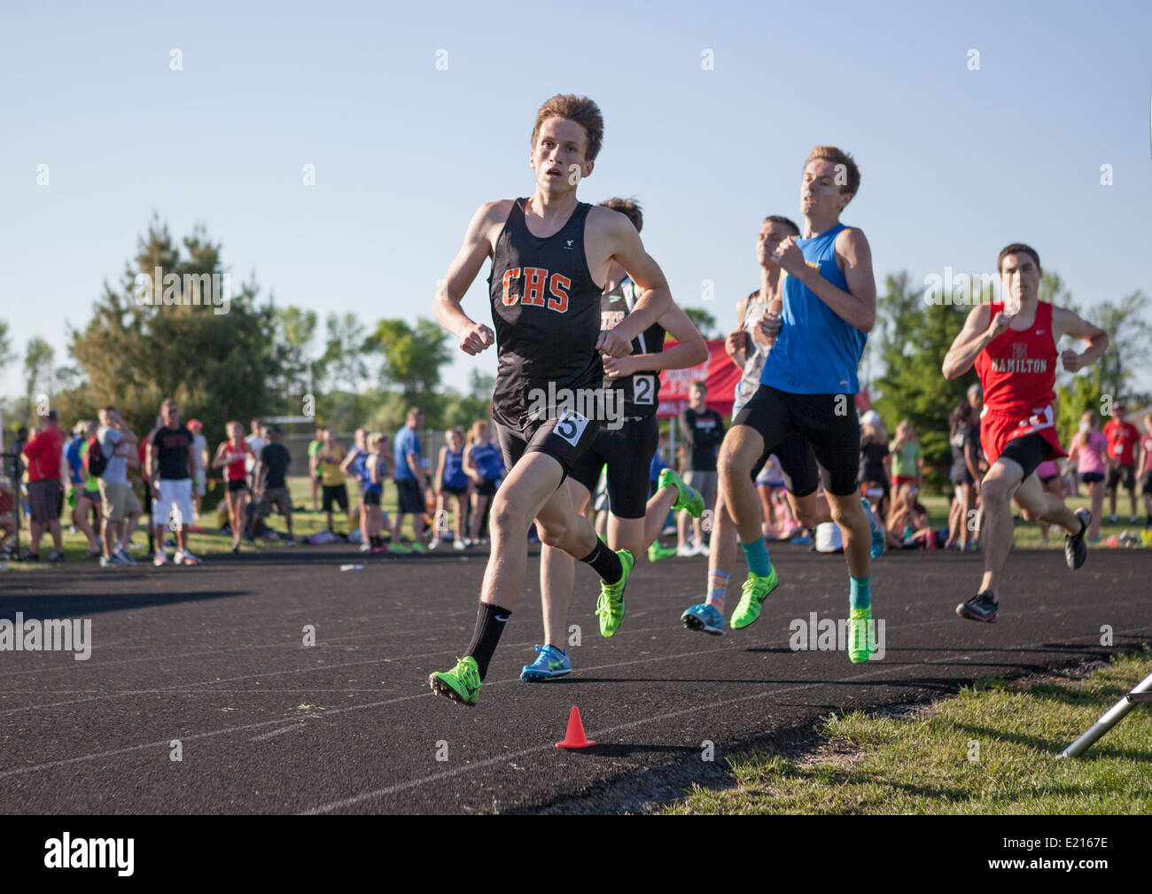 High school athletes compete in a track and field meet in Milwaukee ...