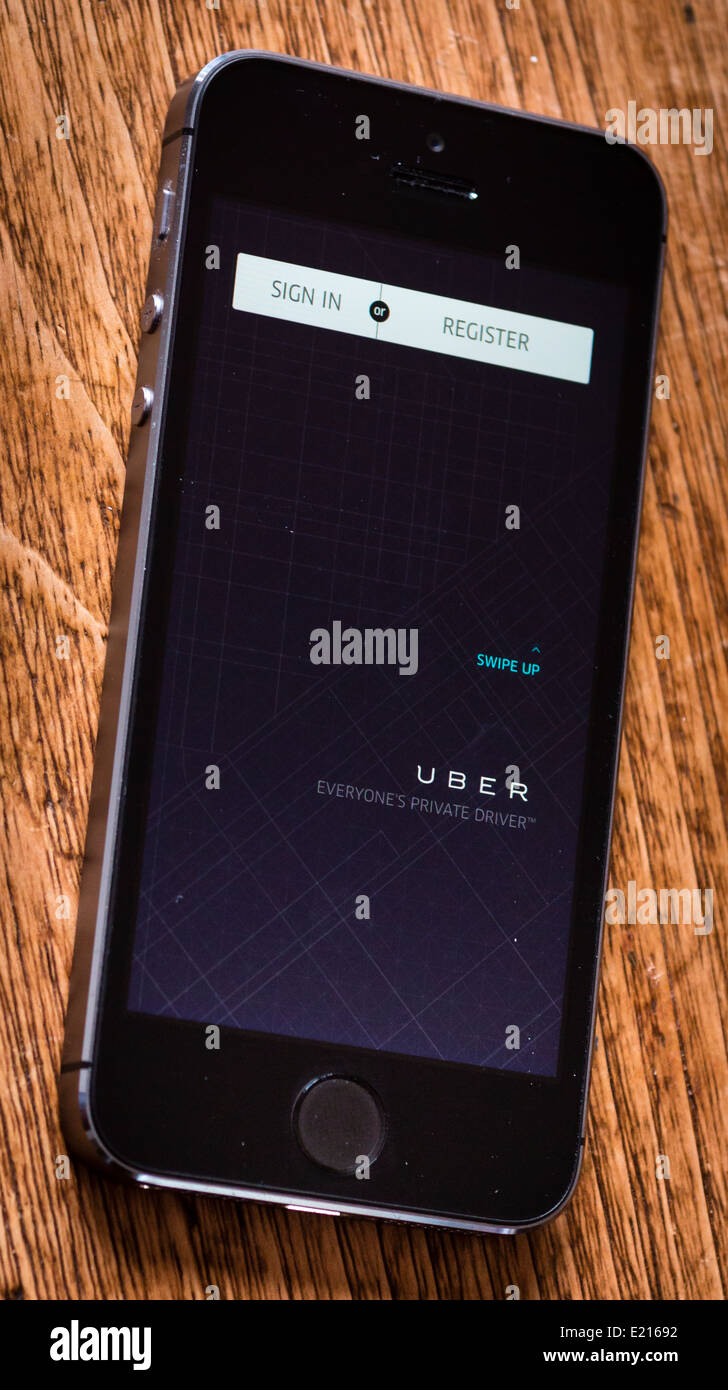 Smart Phone App called Uber, Shown on an Iphone Stock Photo - Alamy
