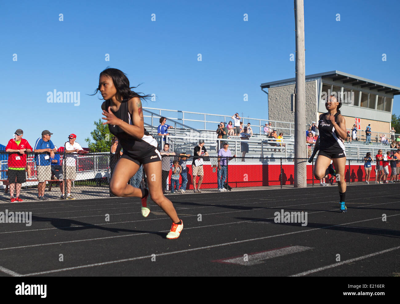 High school athletes compete in a track and field meet in Milwaukee ...