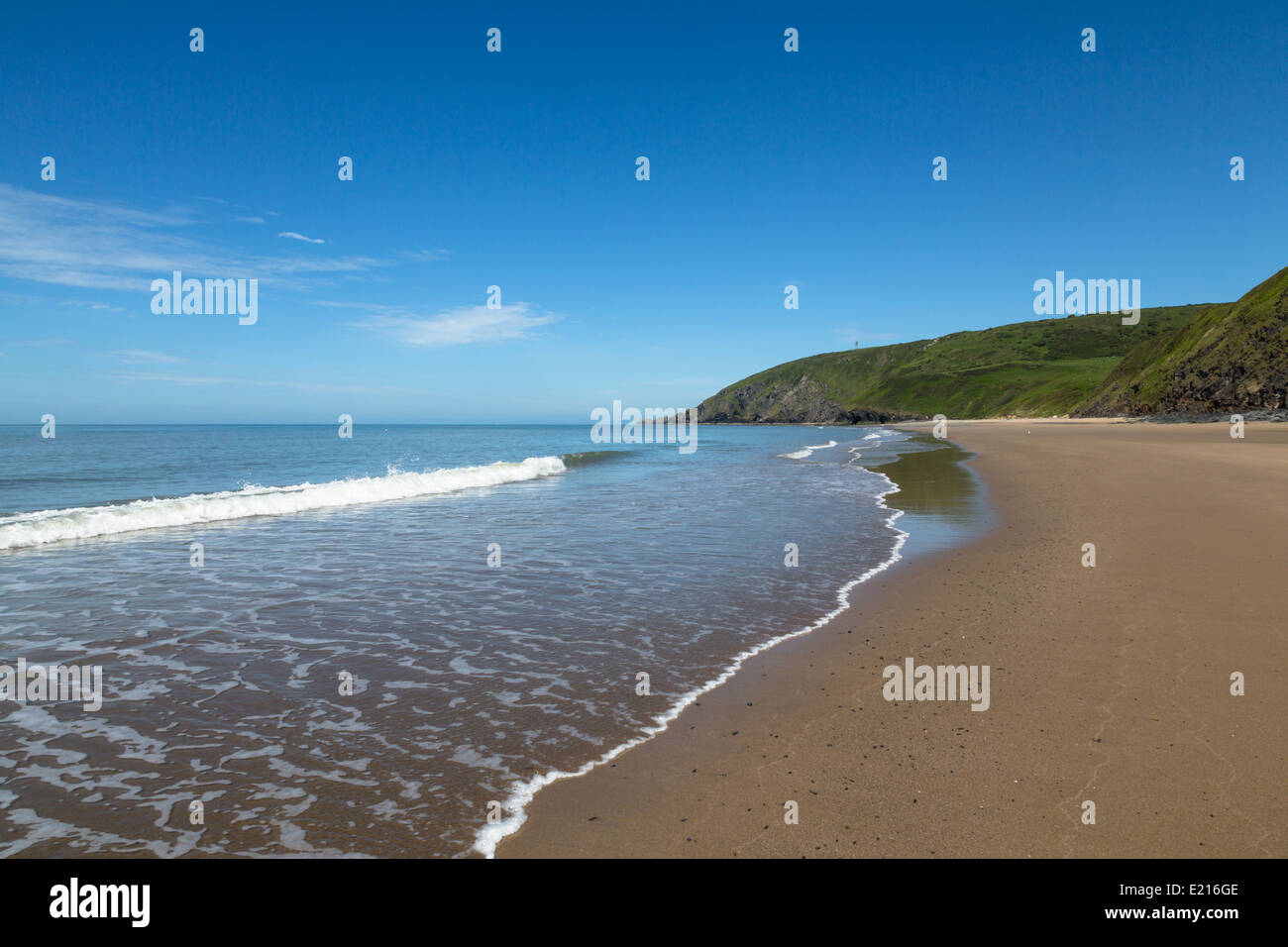 Penbryn Beach in Ceredigion. An award-winning Welsh beach Stock Photo ...