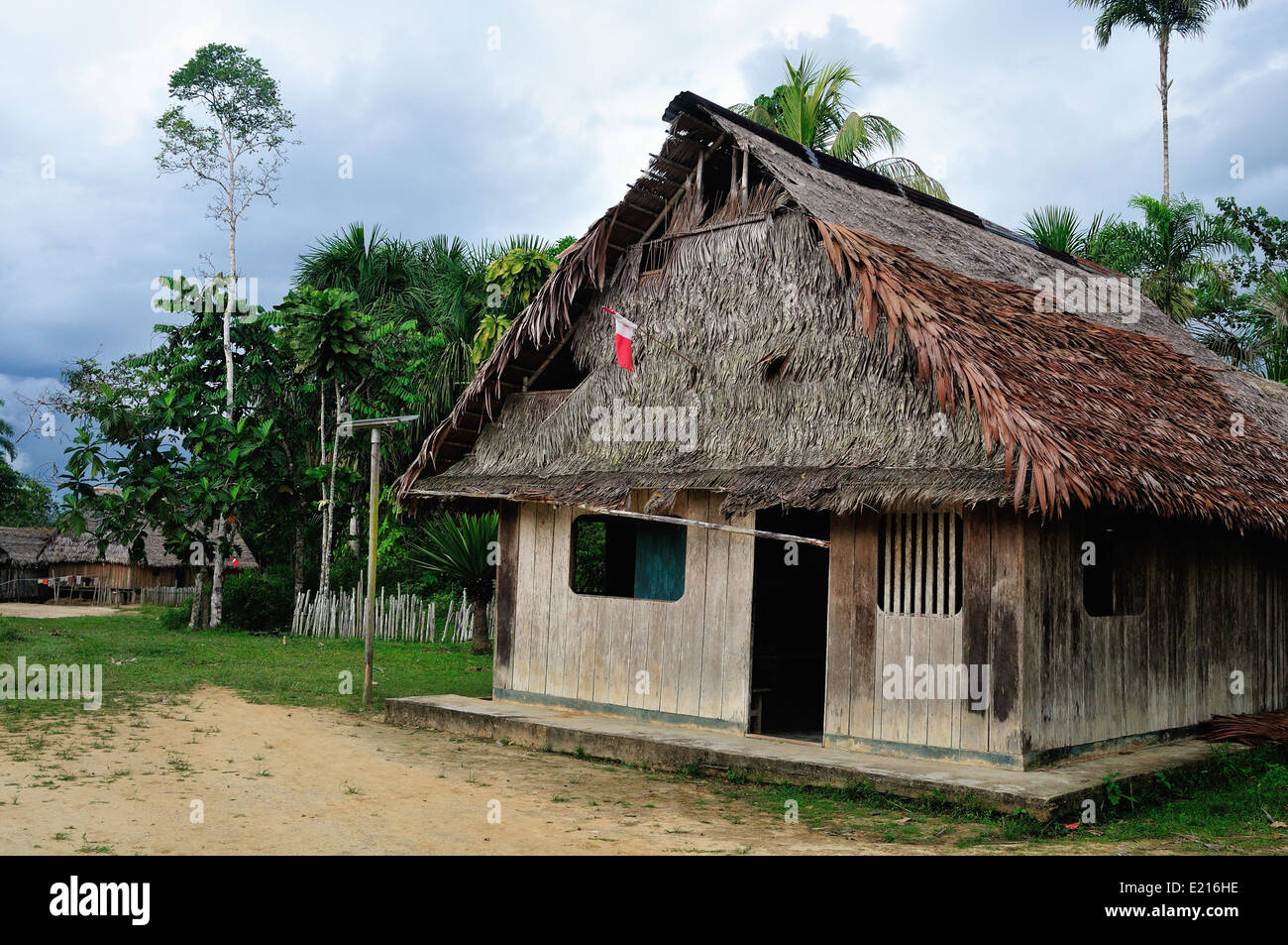 Traditional house in Industria - PANGUANA . Department of Loreto .PERU ...