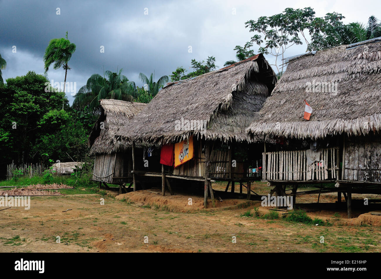 Traditional house in Industria - PANGUANA . Department of Loreto .PERU ...