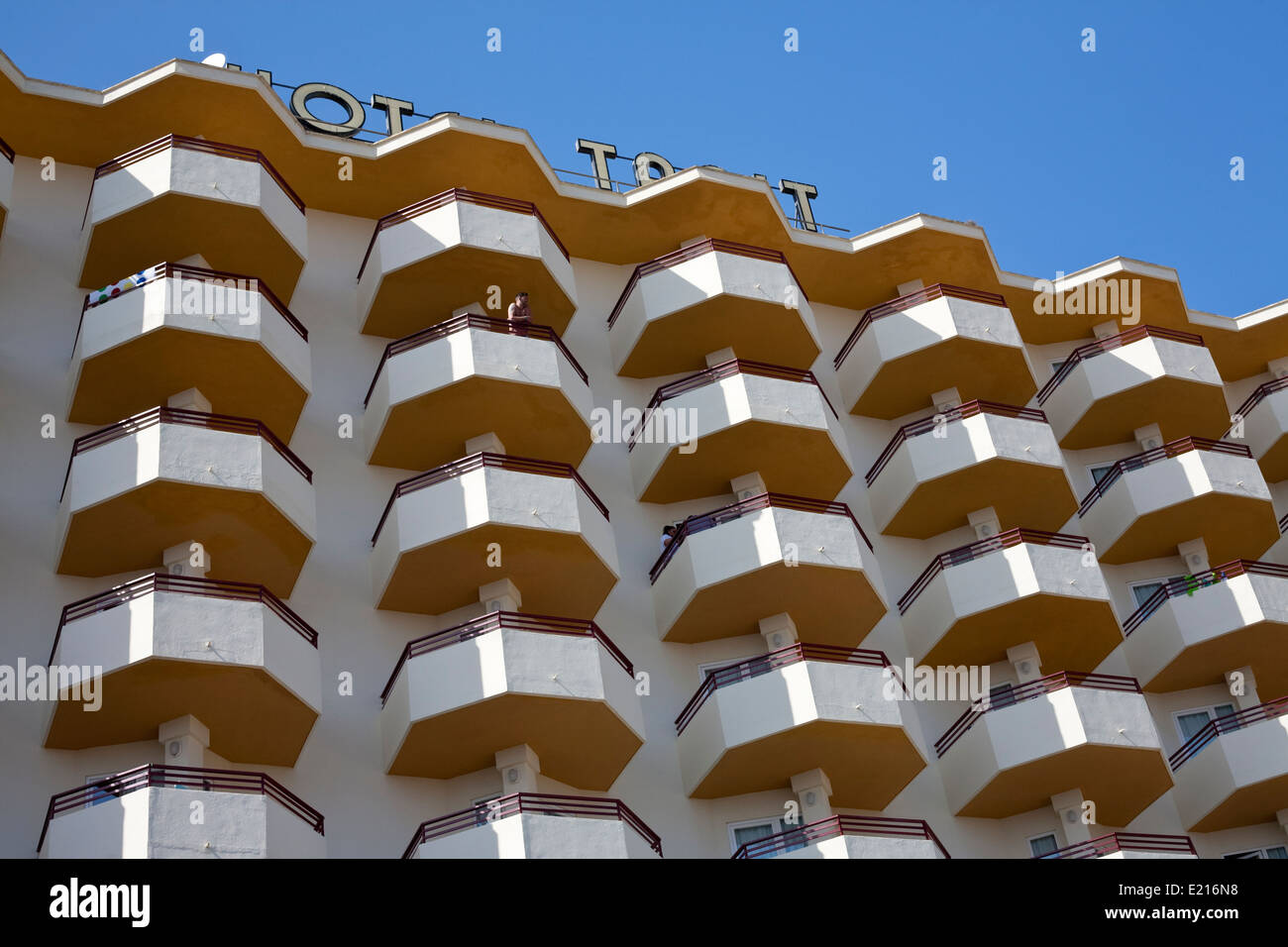 fiesta tanit hotel balconies in Ibiza Stock Photo - Alamy