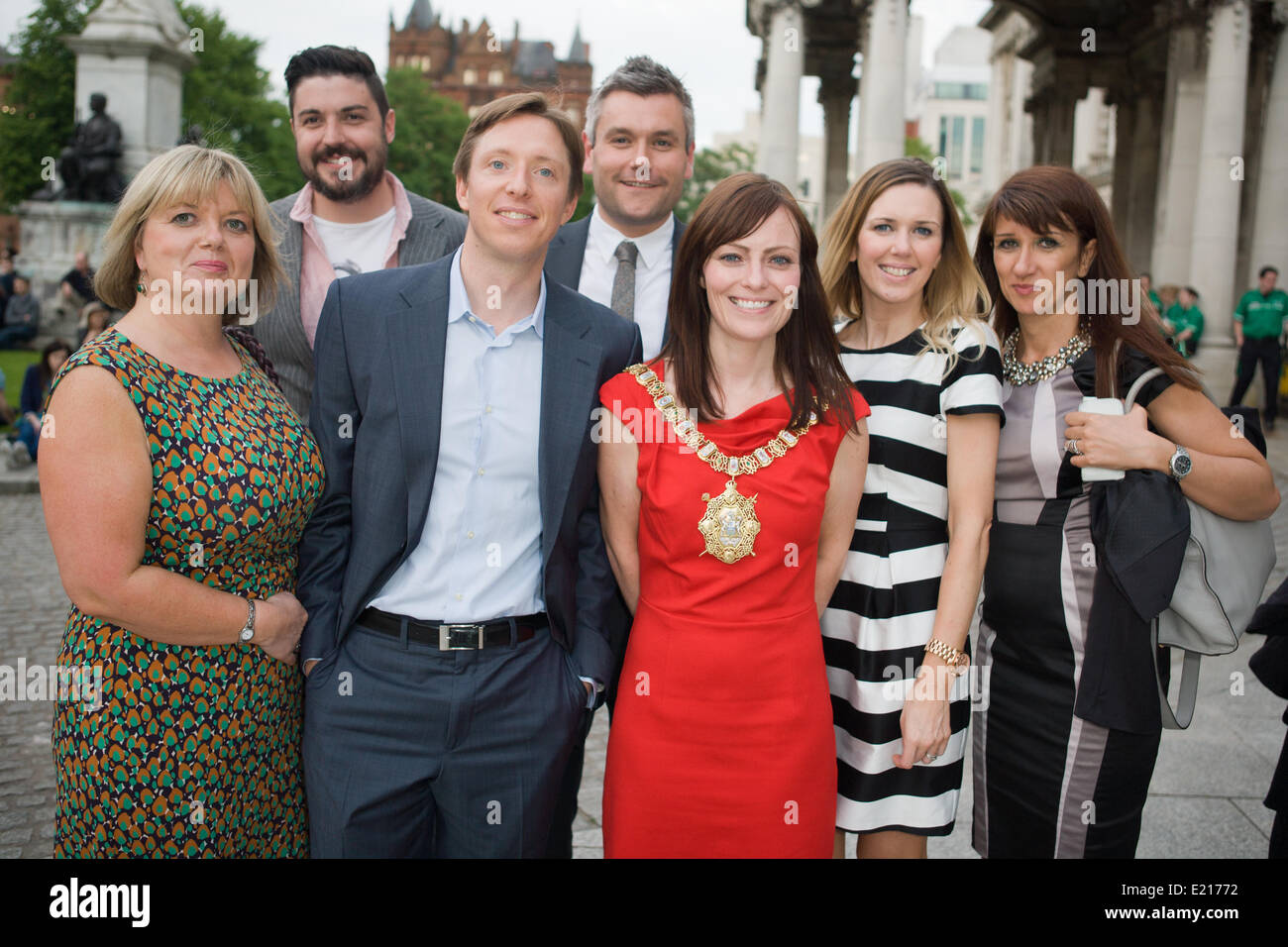 Belfast, UK. 12th June, 2014. L-R Kate Duffy, Arron Taylor, Wilson ...