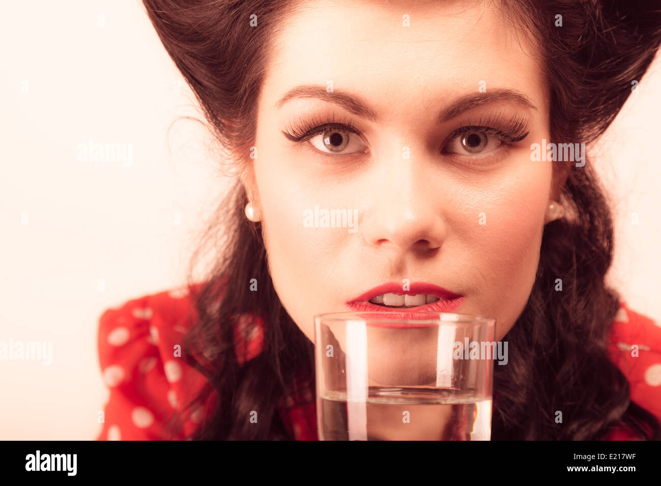 Retro drink woman hi-res stock photography and images - Alamy