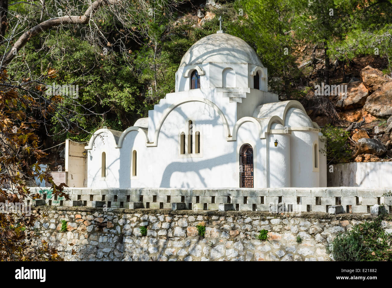 A small Greek orthodox church in Poros island in Greece Stock Photo - Alamy