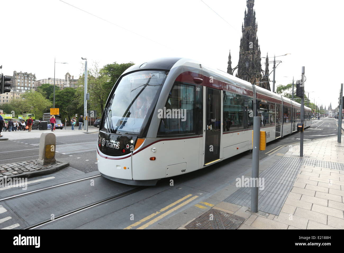 Image of the new Edinburgh Trams service in operation on Princes Street ...