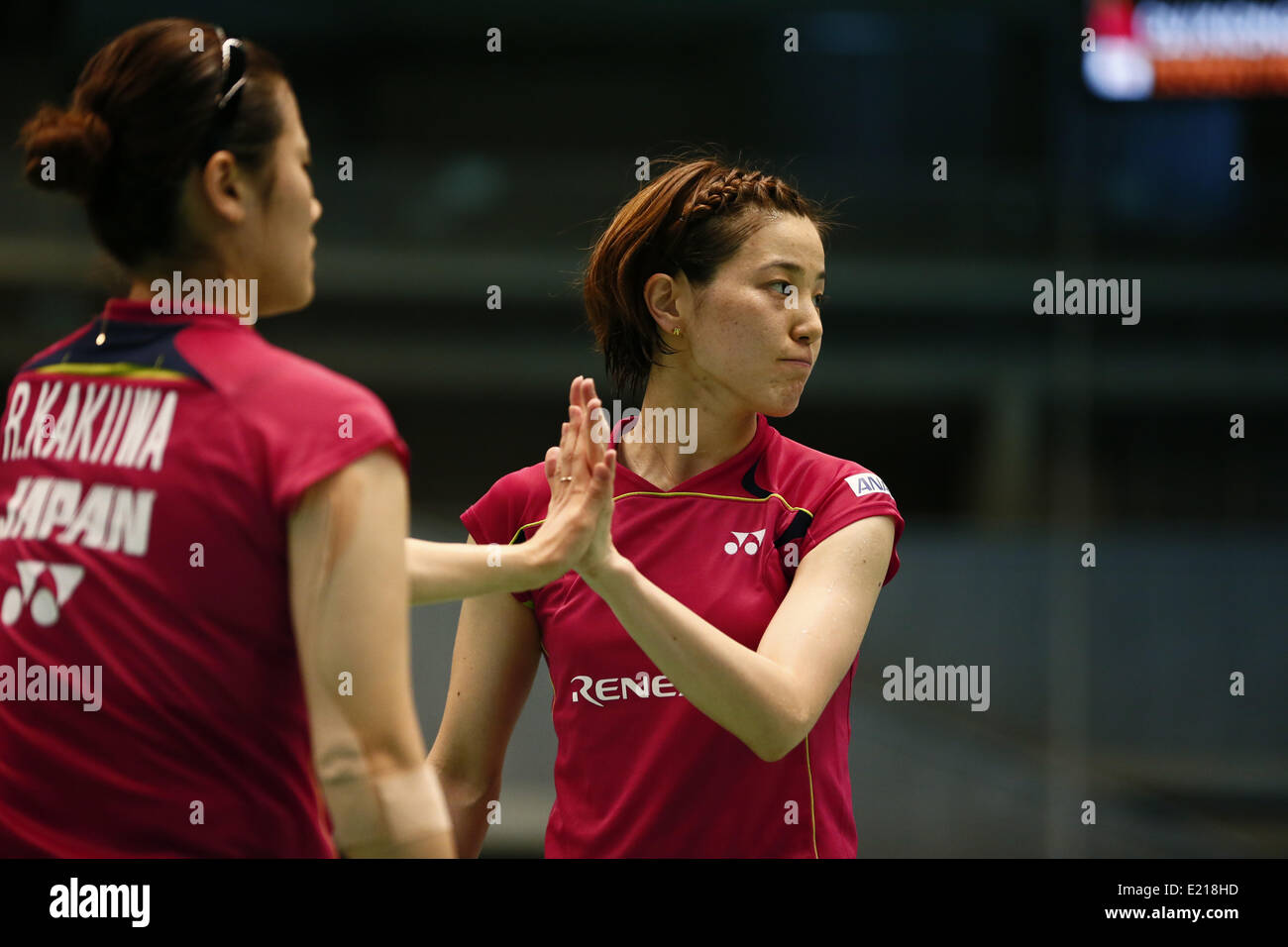 Tokyo Metropolitan Gymnasium, Tokyo, Japan. 12th June, 2014. (L to R ...