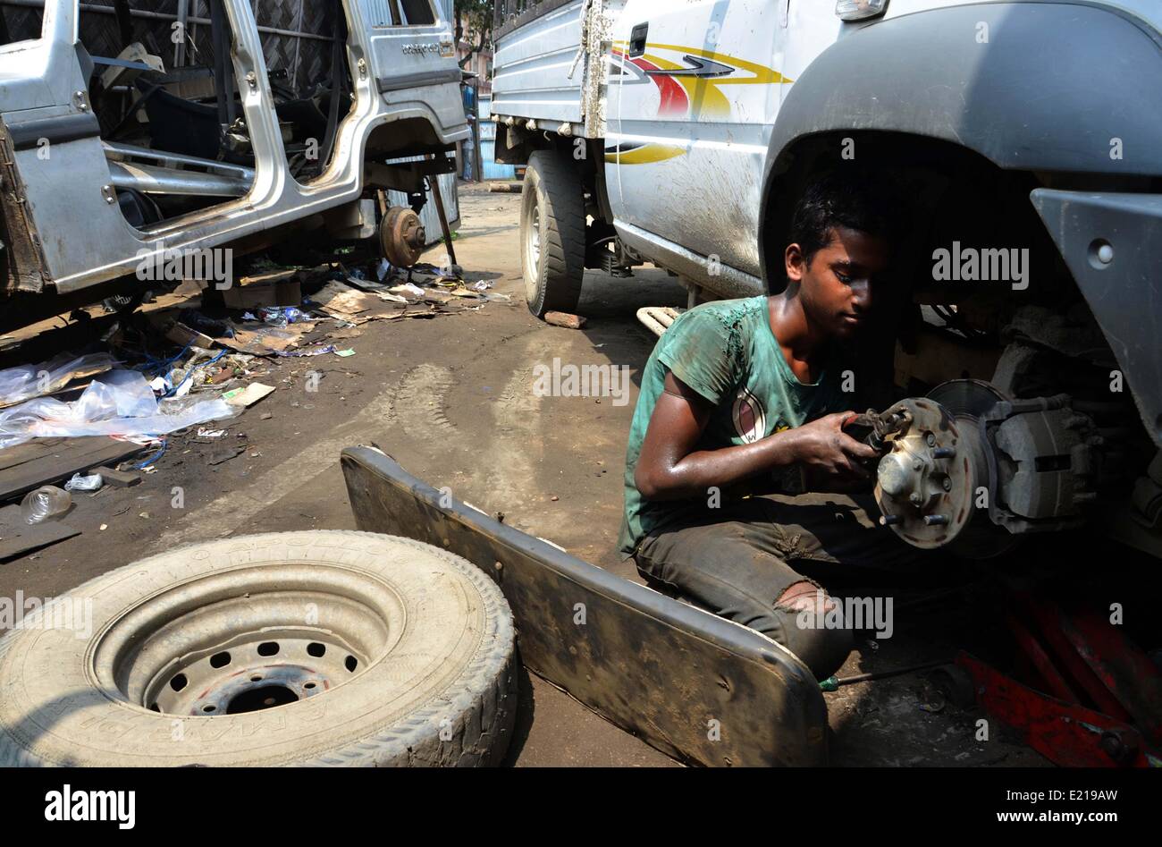 Nagaland, Indian state of Nagaland. 12th June, 2014. An 11-year-old boy ...