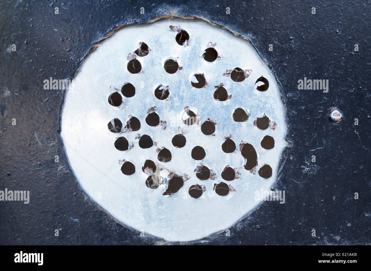 Texture of rusty perforated metal background Stock Photo - Alamy