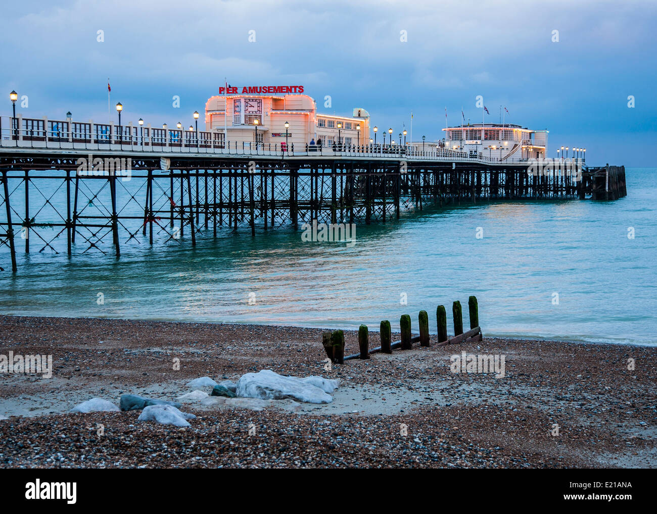 Worthing Pier at evening Stock Photo - Alamy