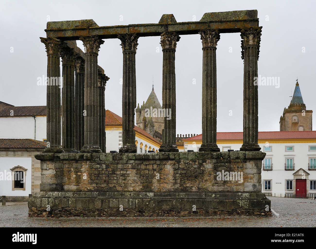 ruins of the Roman Temple of Evora, Portugal Stock Photo - Alamy