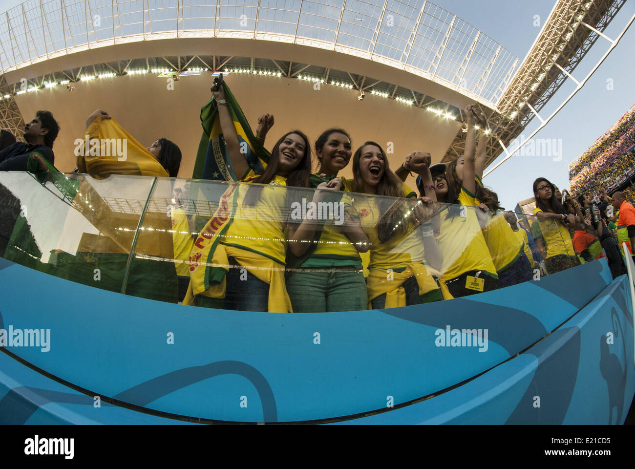 Brazil fans in the stand during the match hi-res stock photography and ...