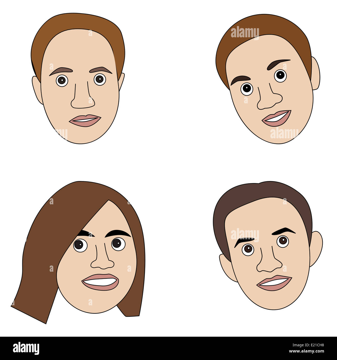 Illustration of cartoon avatar human faces Stock Photo - Alamy