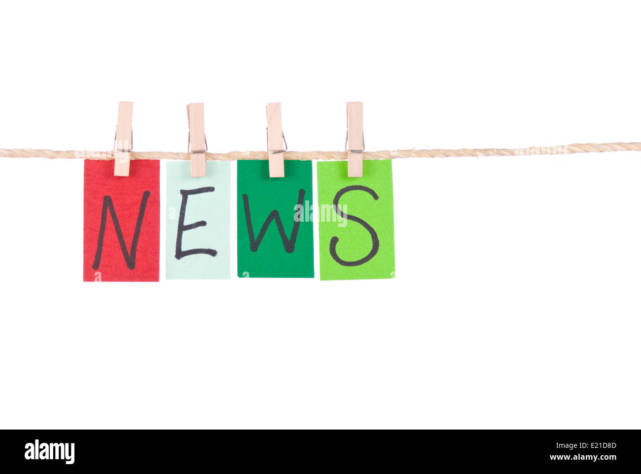 News symbol on wooden Cut Out Stock Images & Pictures - Alamy