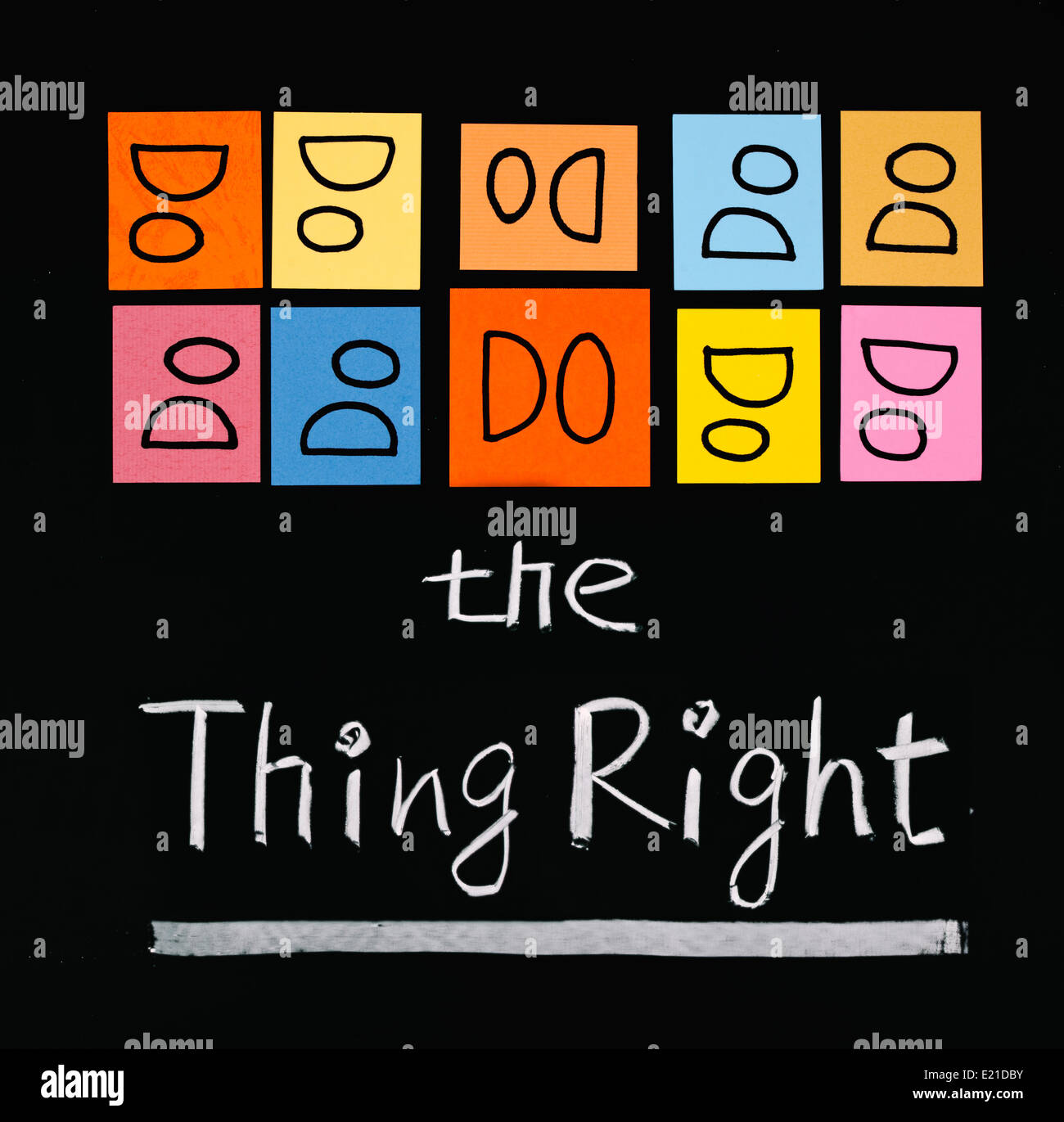 Do the thing right, words on blackboard Stock Photo - Alamy