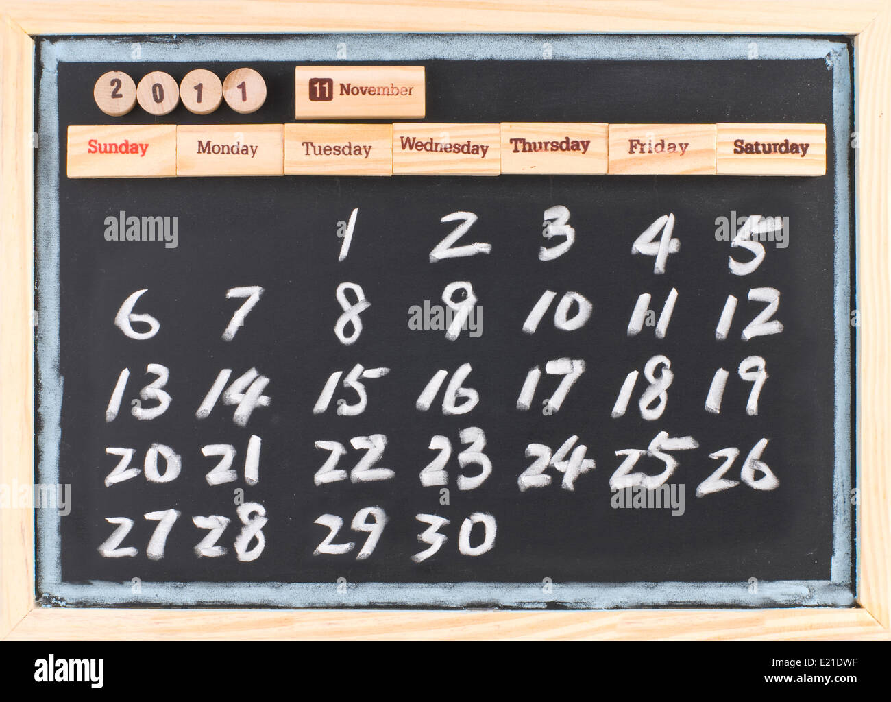 hand drawing 2011 November calendar Stock Photo - Alamy