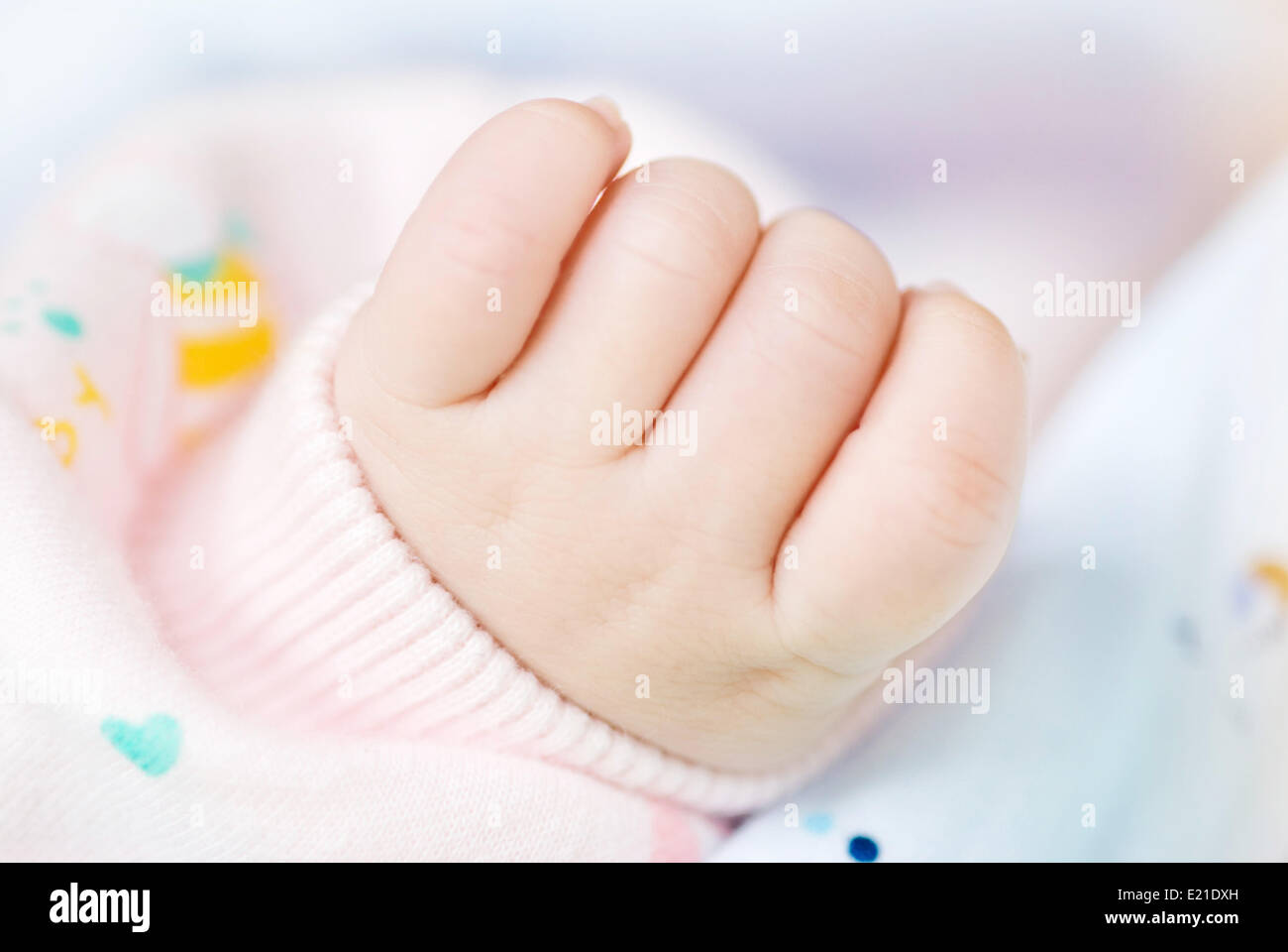 Lovely little clenched hand, infant hand Stock Photo - Alamy